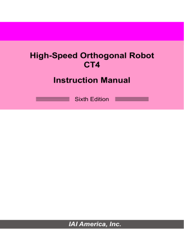 High-Speed Orthogonal Robot CT4 Instruction Manual | Manualzz