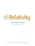 Relativity Processing User Guide | Manualzz