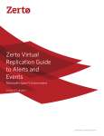 Zerto Virtual Replication Guide to Alarms, Alerts and Events | Manualzz