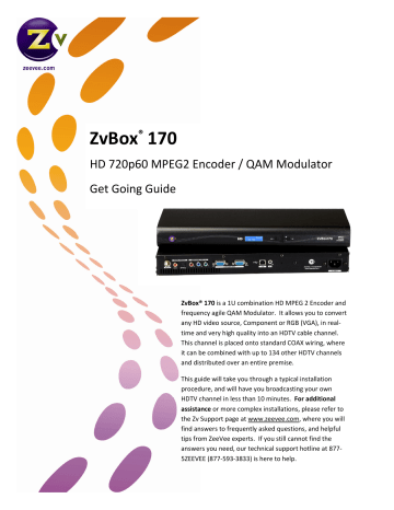 ZeeVee ZvBox 170 Guide | Manualzz