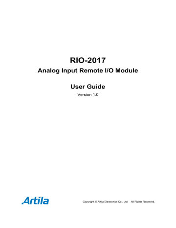 Artila RIO-2017 User Guide: Analog Input Remote I/O Module | Manualzz