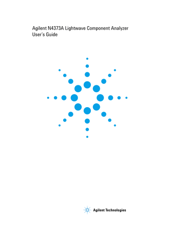 Agilent N4373A Lightwave Component Analyzer User's Guide | Manualzz