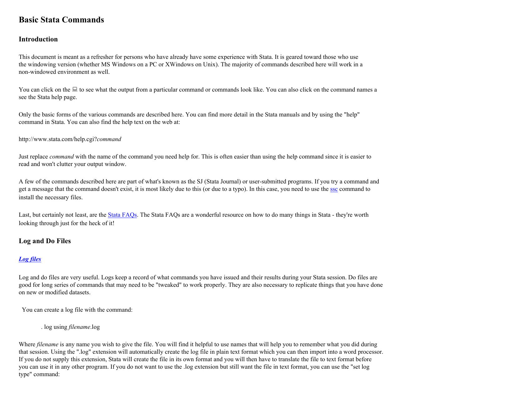  Basic Stata Commands Manualzz