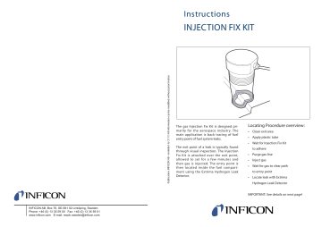 Inficon Injection fix kit Instruction | Manualzz
