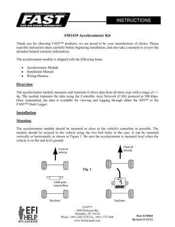 FAST™ 301419 Accelerometer Kit Instructions | Manualzz