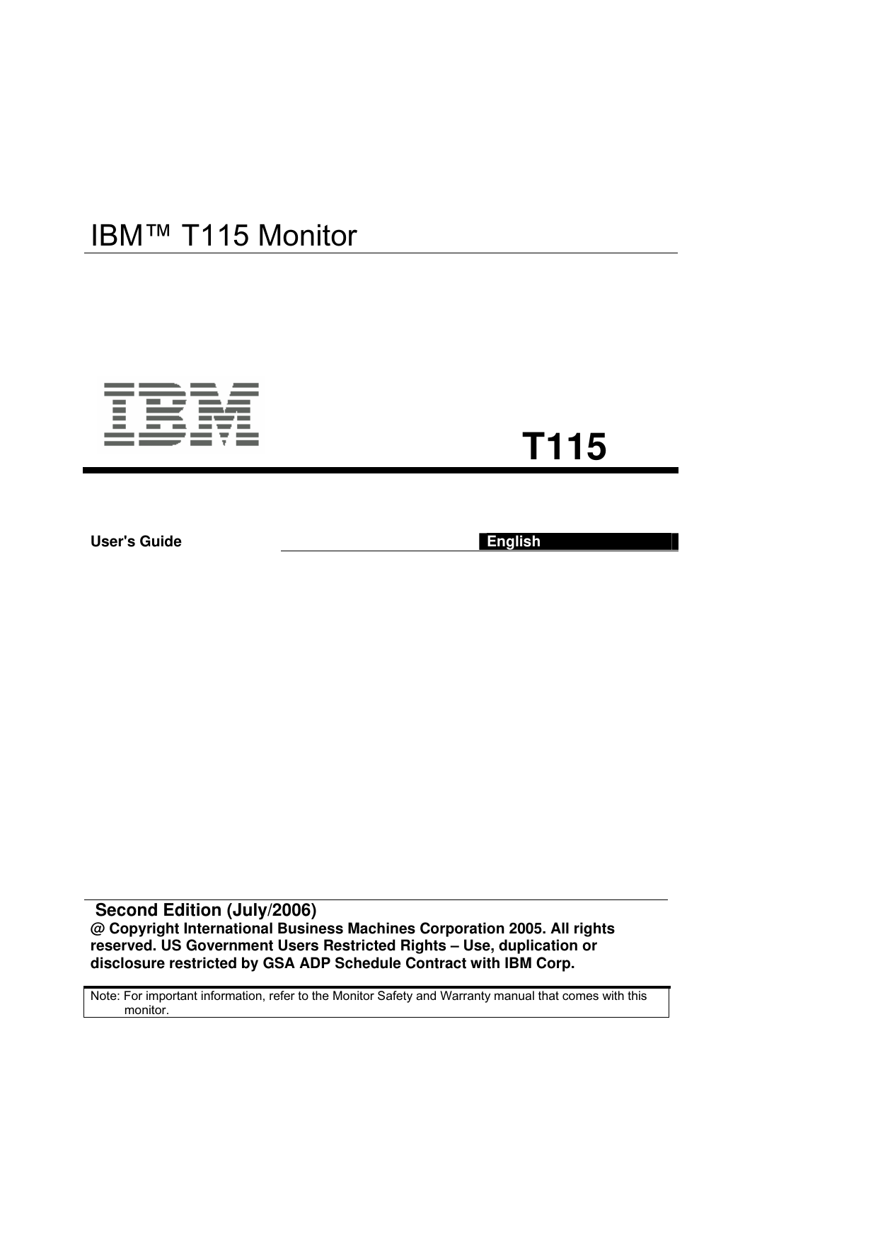 IBM T115 User manual | Manualzz