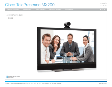 Cisco TelePresence MX200 Administrator Guide | Manualzz
