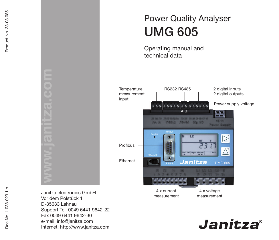 Janitza UMG 605 User Manual | Manualzz