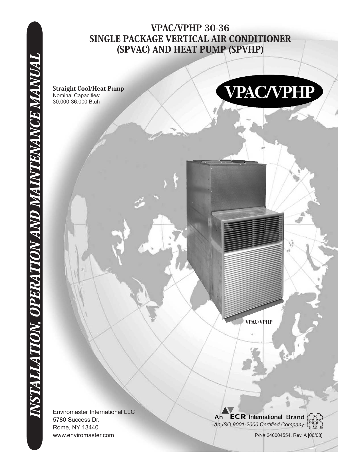 EMI VPAC/VPHP 30-36 Installation & Operation Manual | Manualzz