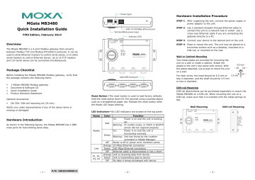 Moxa Technologies MGATE MB3480 Quick Installation Manual | Manualzz
