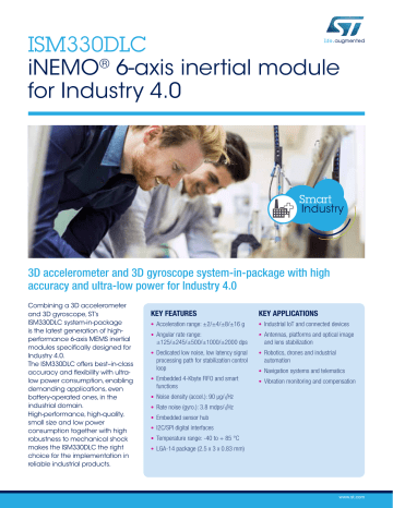 iNEMO ISM330DLC Datasheet - STMicroelectronics | Manualzz