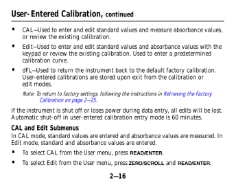 User-Entered Calibration Manual - Hach | Manualzz