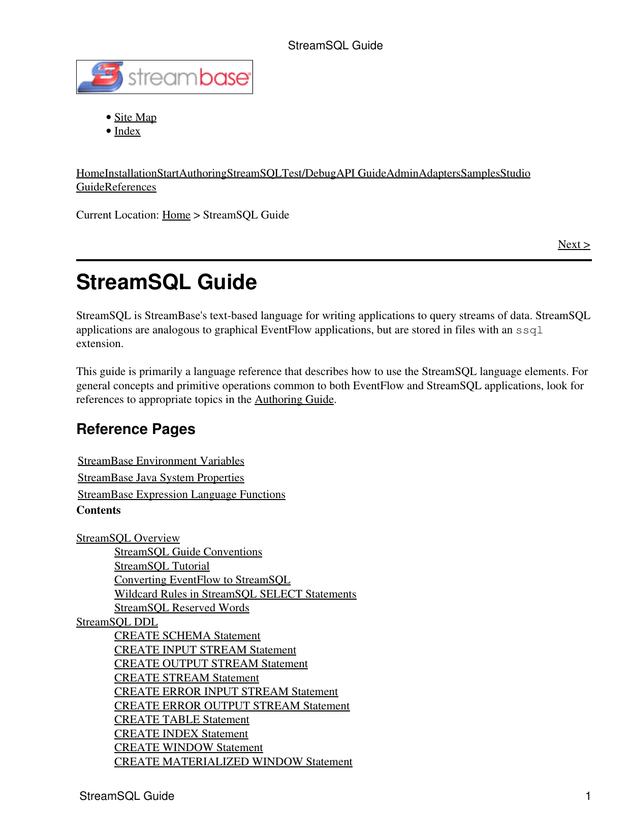 StreamSQL Guide | Manualzz