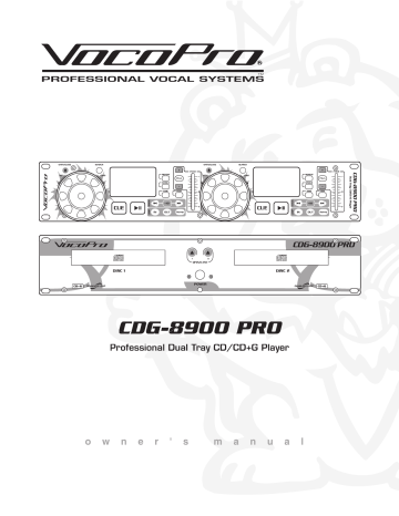 VocoPro CDG-8900 PRO Owners manual | Manualzz
