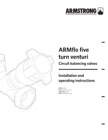 ARMSTRONG ARMflo five turn venturi CBV-VS Installation and operating instructions | Manualzz