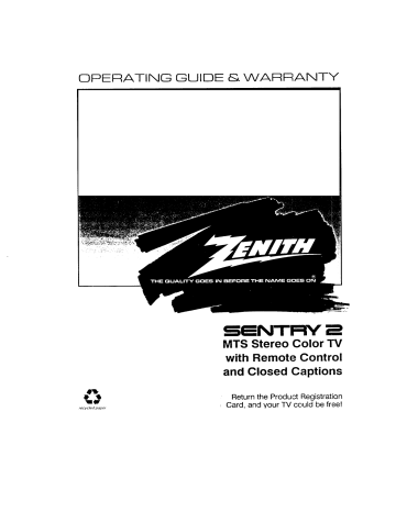 Zenith SENTRY 2 SL2753S Operating Guide | Manualzz