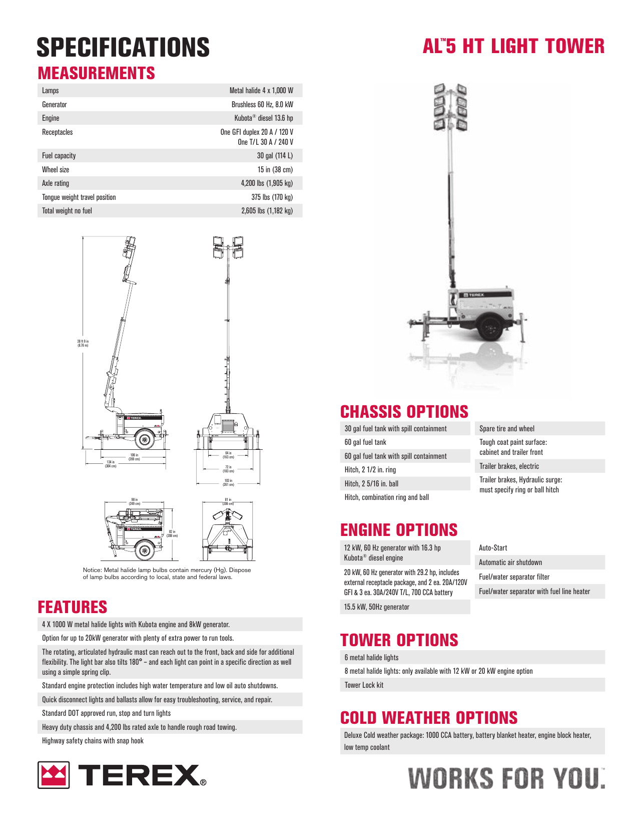 Terex Al5 Light Tower Specs | Shelly Lighting