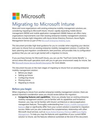 Migrating to Microsoft Intune: A User Guide | Manualzz