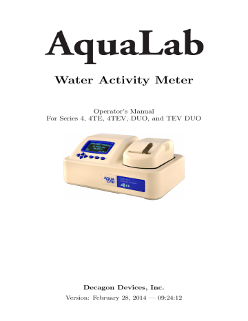 AquaLab 4TEV Series Operator's Manual | Manualzz