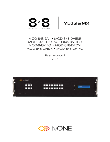 ModularMX MOD-848-DVI, MOD-848-DVIELR, MOD-848-ELR, MOD-848-DVI1FO, MOD-848-1FO User Manual ...