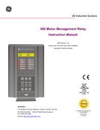 GE Multilin 369 - instruction manual