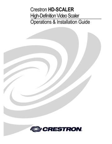 HD-SCALER Operations & Installation Guide | Manualzz