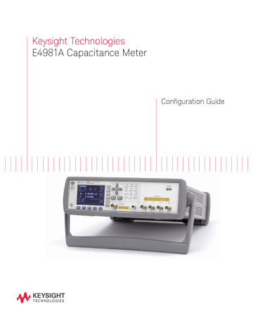 Keysight E4981A Capacitance Meter Configuration Guide | Manualzz
