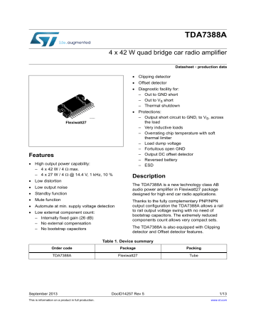 STMicroelectronics TDA7388A Datasheet | Manualzz