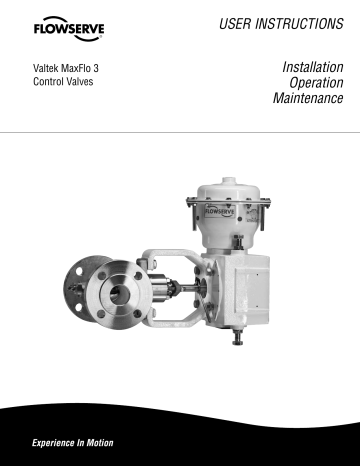 Flowserve control valve MaxFlo 3 User Instructions | Manualzz
