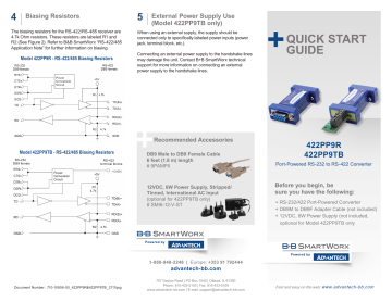 B+B SmartWorx 422PP9R Quick Start Manuals | Manualzz