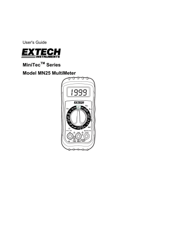 Extech MiniTec MN25 Multimeter User's Guide | Manualzz