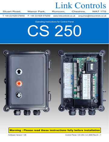Control Panel CS 250 Operating Instructions | Manualzz