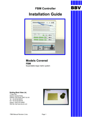 Video Matrix FBM Installation Guide | Manualzz