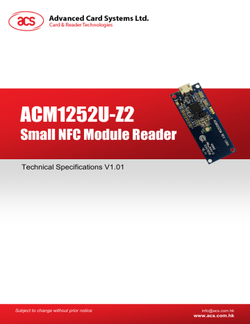 ACS NFC module reader ACM1252U-Z2 Technical Specifications | Manualzz