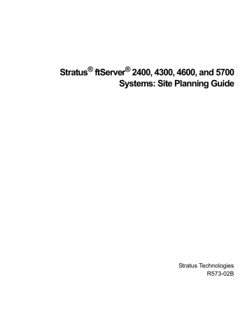 Stratus ftServer 2400, 4300, 4600, and 5700 Systems: Site Planning ...