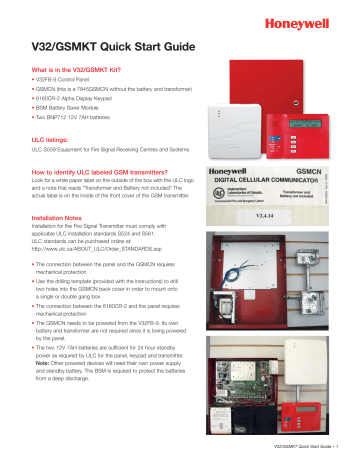 Honeywell VISTA-32FB Quick Start Guide | Manualzz