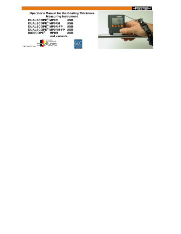 Fischer ISOSCOPE MP0R USB Operator's Manual | Manualzz