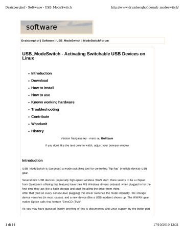 USB ModeSwitch User Guide | Manualzz