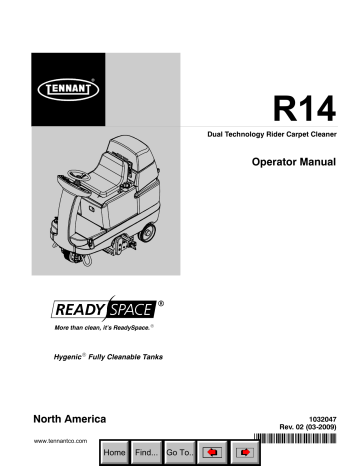 Tennant ReadySpace R14 Operator Manual | Manualzz