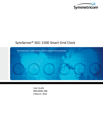 Symmetricom SyncServer® SGC-1500 Smart Grid Clock User Guide | Manualzz