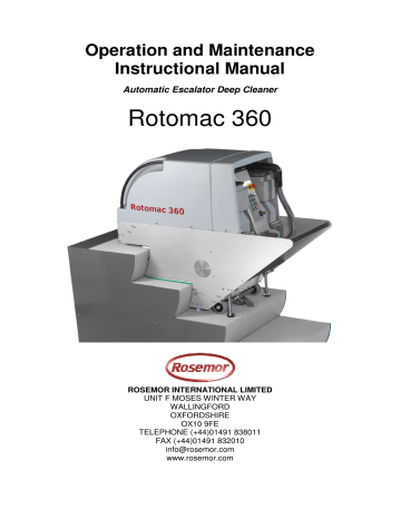 Rosemor Rotomac 360 Escalator Deep Cleaner Instruction Manual | Manualzz