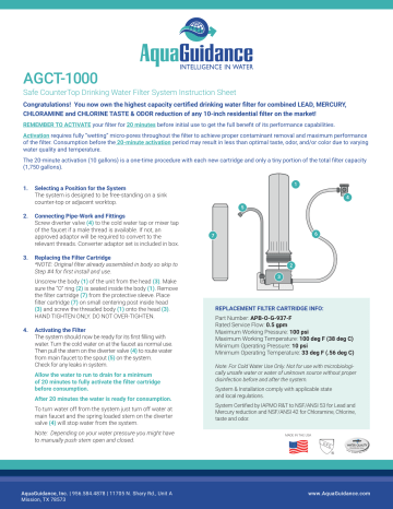 AquaGuidance AGCT 1000 Instruction Sheet | Manualzz
