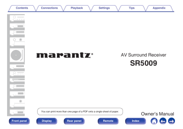 Marantz SR5009 Owner's Manual | Manualzz