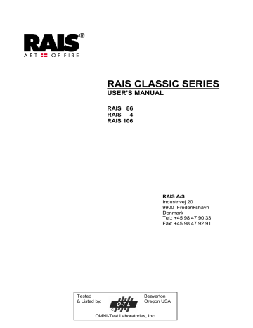 RAIS RAIS 4 User manual | Manualzz