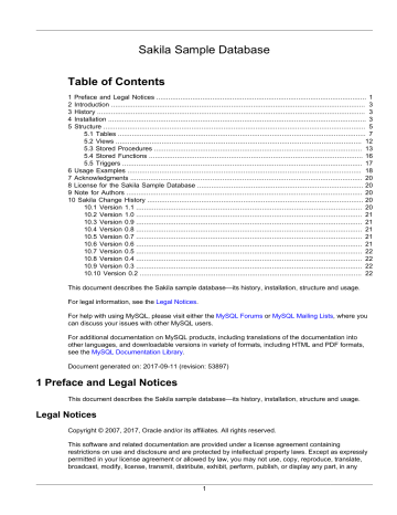 Oracle Sakila Sample Database User Guide | Manualzz