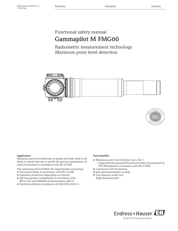 Gammapilot M FMG60 Functional Safety Manual | Manualzz