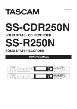 Tascam SS-CDR250N - Owner's manual, User guide, User Guide