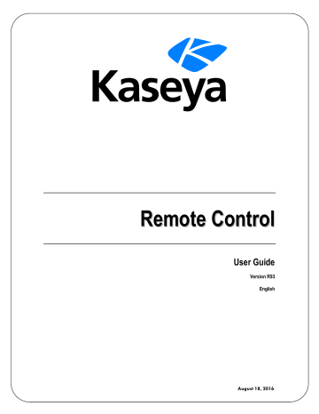 Kaseya Remote Control User Guide R93 | Manualzz