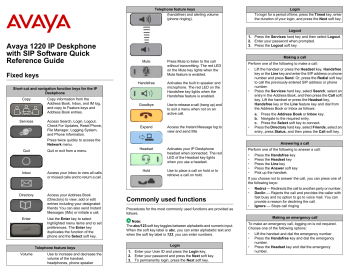 Avaya 1220 IP Deskphone Quick Reference Guide | Manualzz