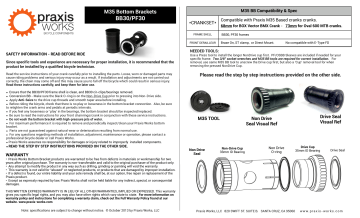 Praxis Works M35 Bottom Bracket Instructions | Manualzz